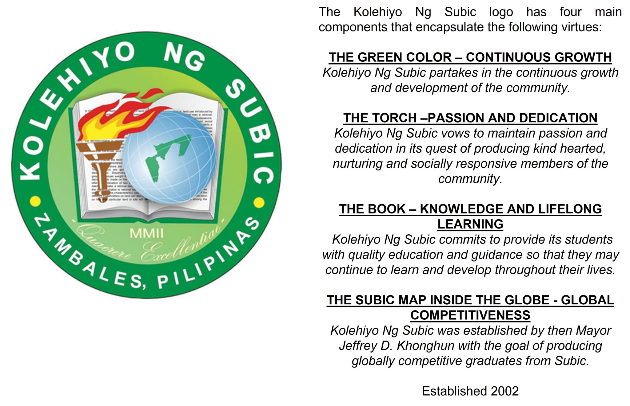 School Logo - Kolehiyo ng Subic